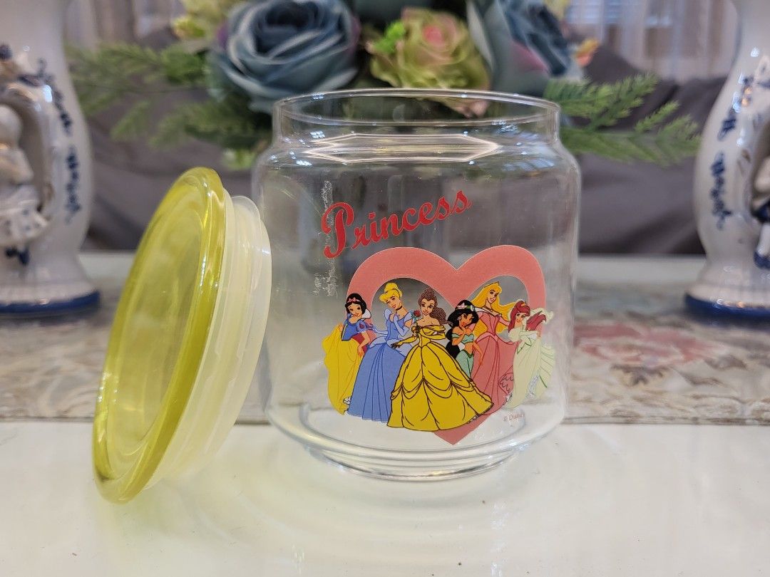Disney Princesses Glass Jar, Hobbies & Toys, Toys & Games on Carousell