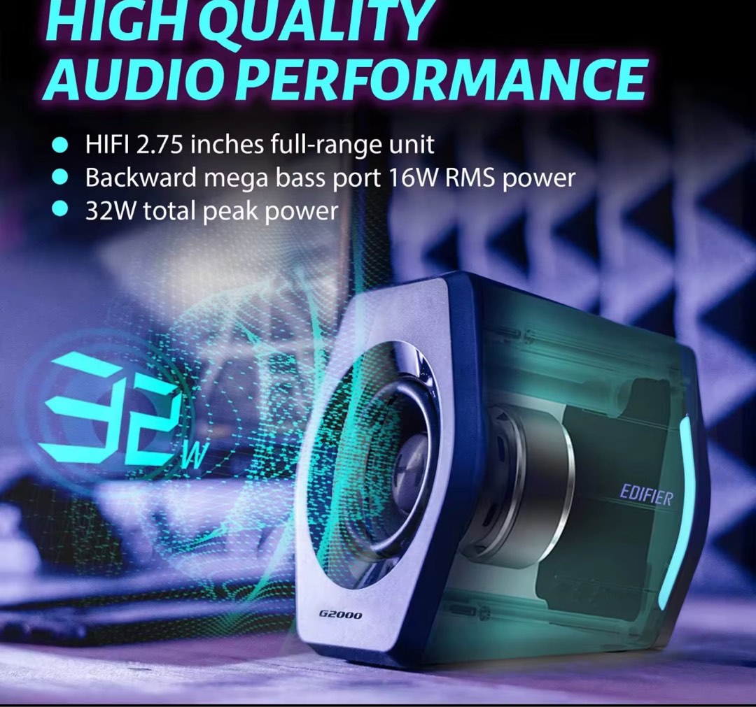 Edifier G2000 Edifier G2000 Bluetooth Gaming RGB Speakers, Audio ...