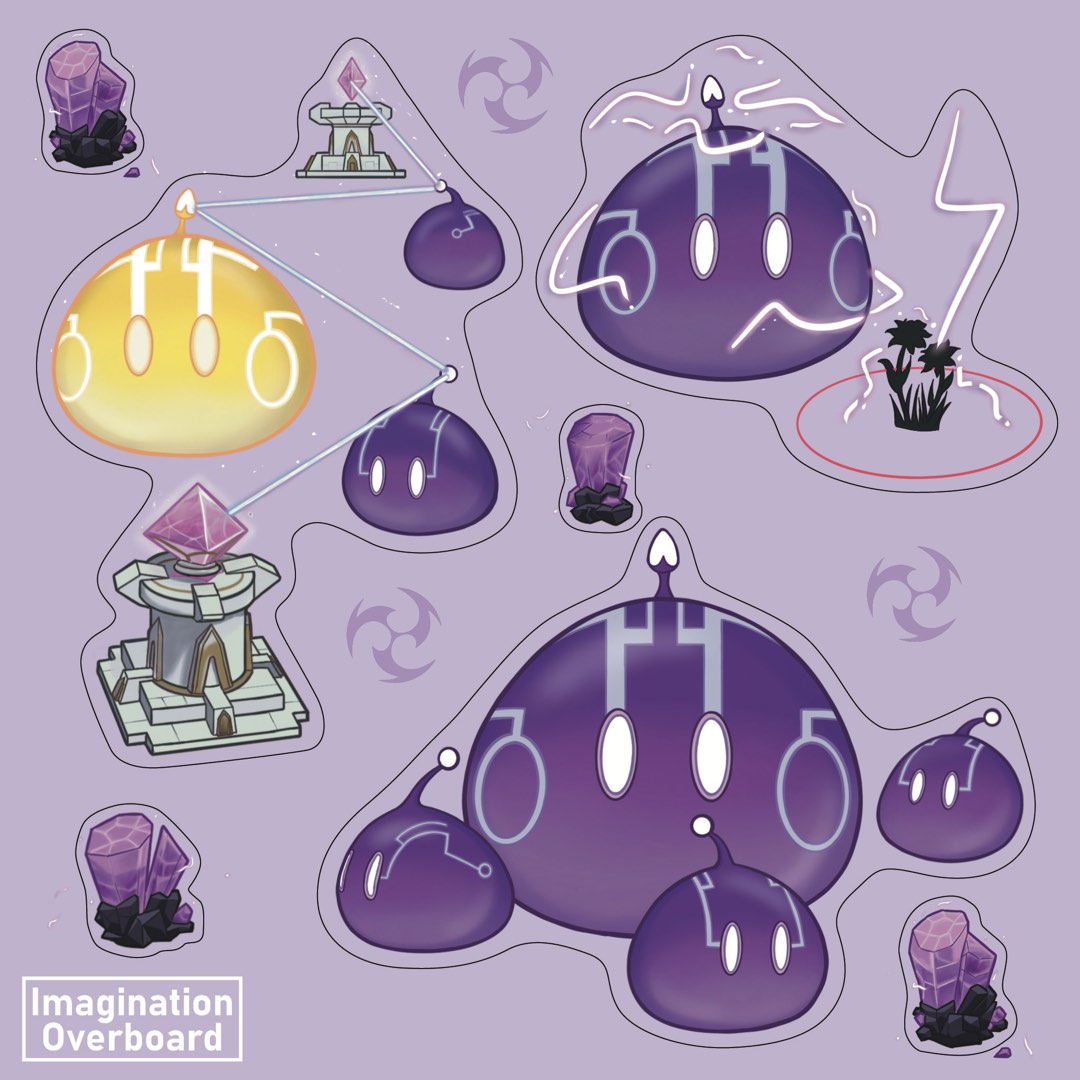 Electro Slime Sticker Sheet Genshin Impact, Hobbies & Toys, Memorabilia ...