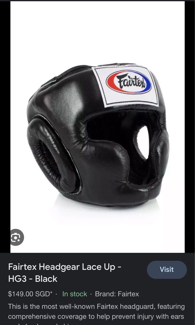 fairtex hg3 headgear boxing muay thai mma, Sports Equipment, Other ...