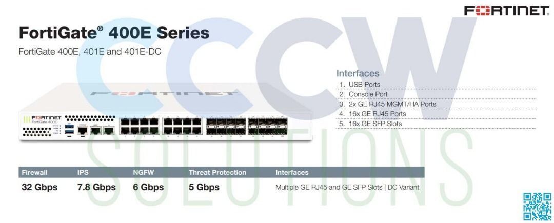 Firewall - Fortinet FortiGate 400E High Performance, Top-rated Network ...