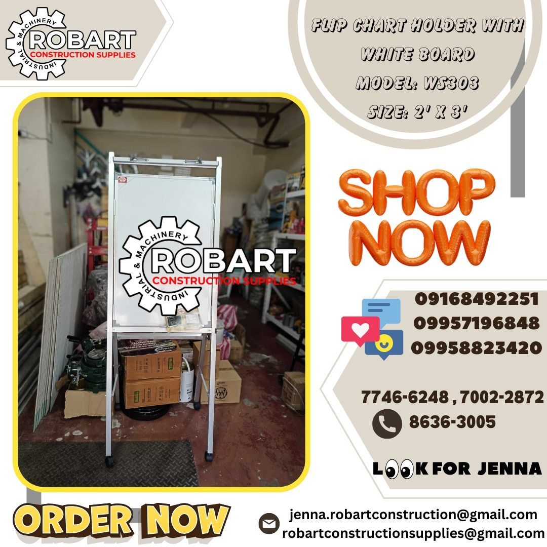 Flip Chart Holder with White Board Model: WS303 Size: 2' x 3 ...