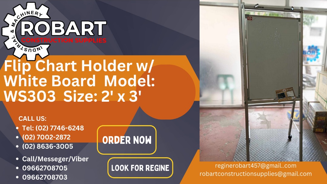 Flip Chart Holder with White Board Model: WS303 Size: 2' x 3 ...