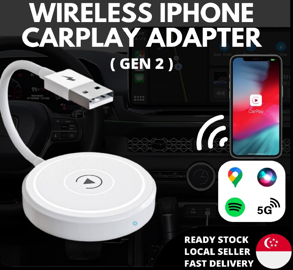 Gen 2 iPhone Wireless CarPlay Adapter 5GHz WiFi | Plug & Play Zero ...