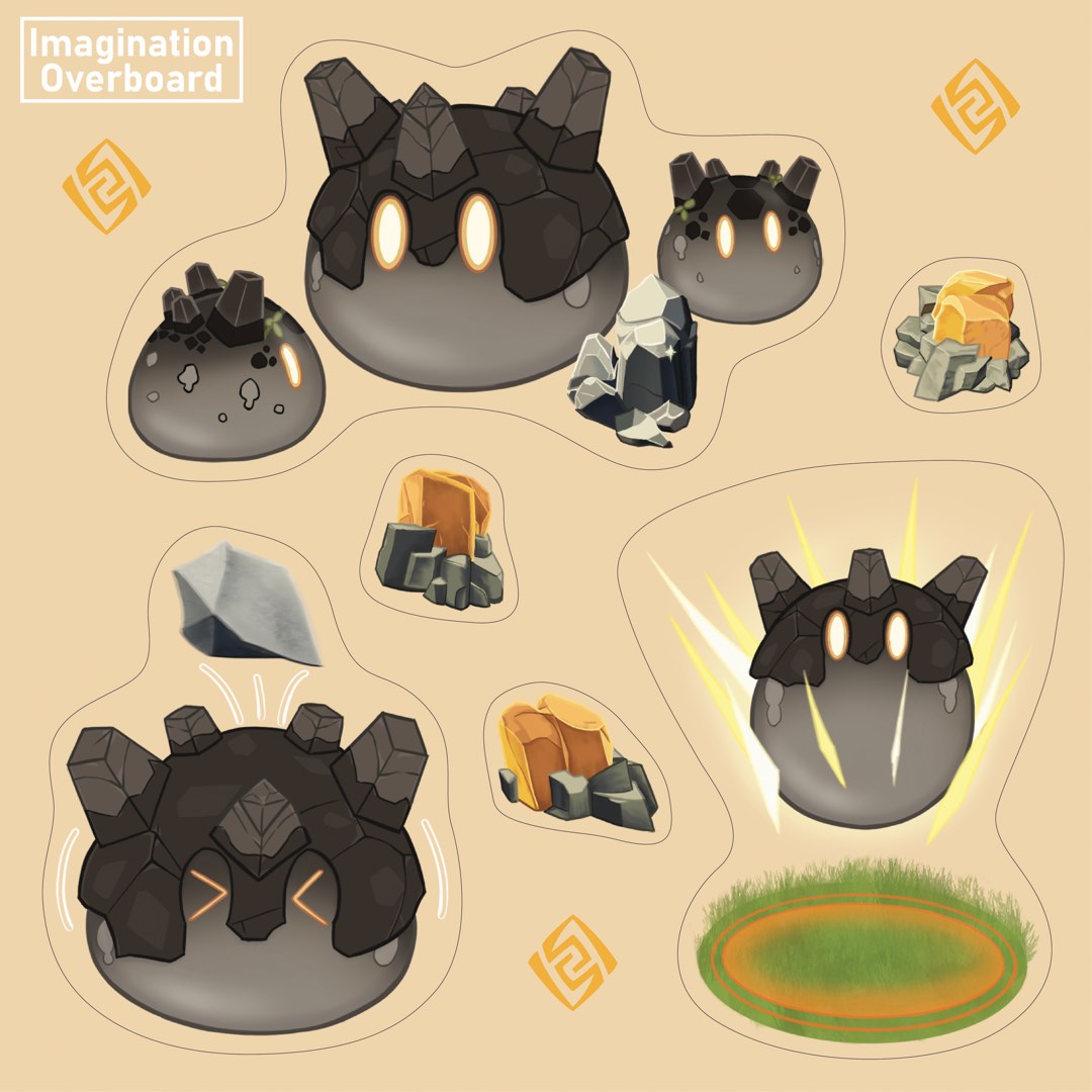 Geo Slime Sticker Sheet Genshin Impact, Hobbies & Toys, Memorabilia ...