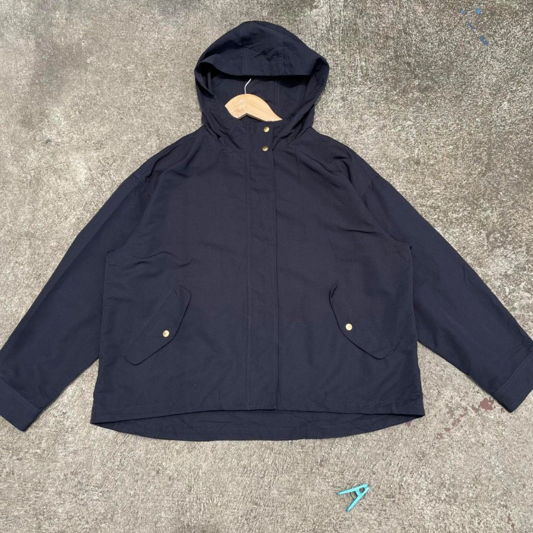 GU BY UNIQLO Mountain Parka Jacket Navy Blue, Women's Fashion, Coats ...