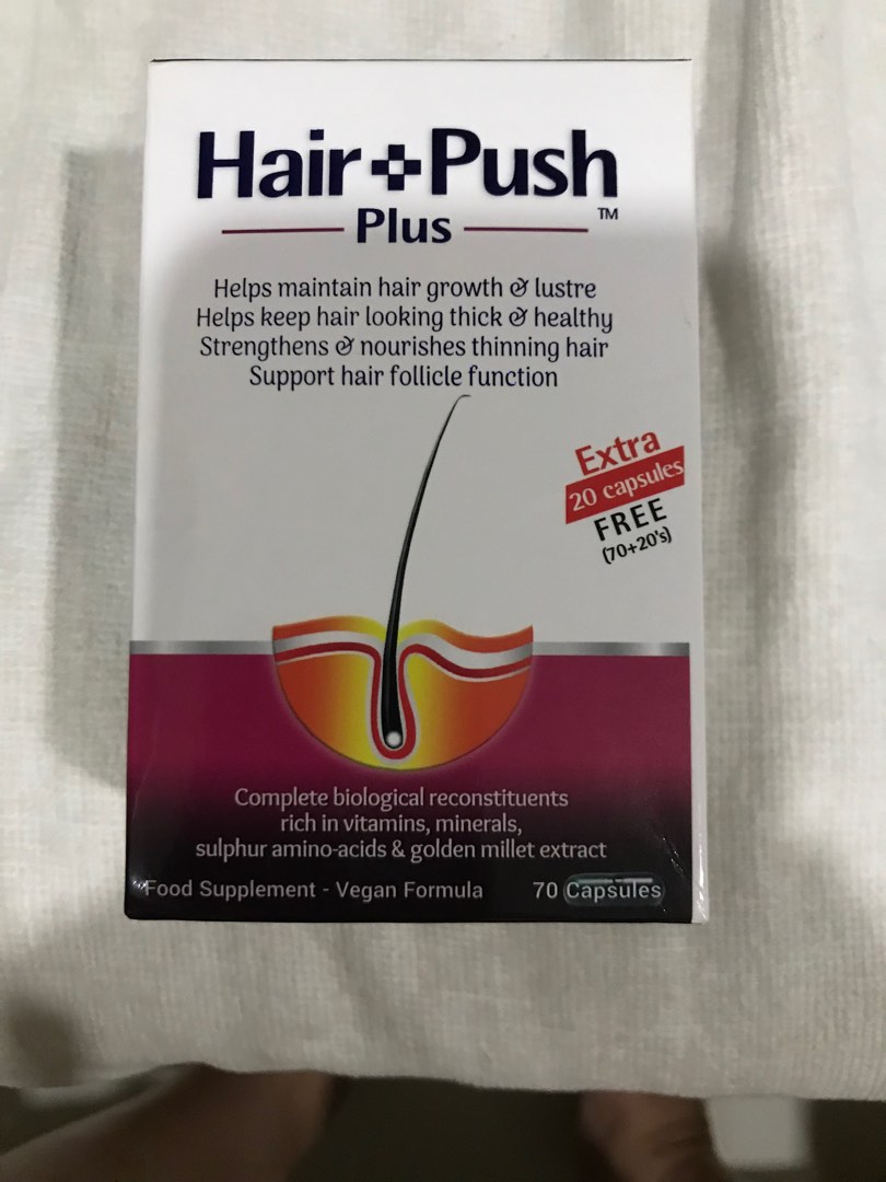 Hair Push Plus Food Supplement 70+20 capsules Exp 06/2025, Health ...