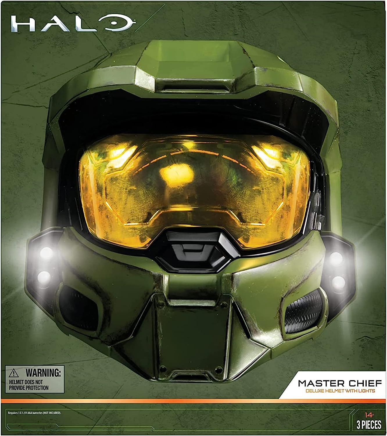 HALO Master Chief Deluxe Helmet with Stand - LED Lights on Each Side ...