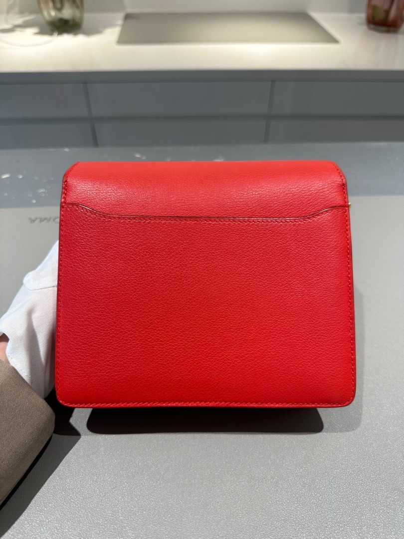 Hermes Mini Roulis in Rouge Tomate Evercolor with GHW, Luxury, Bags ...