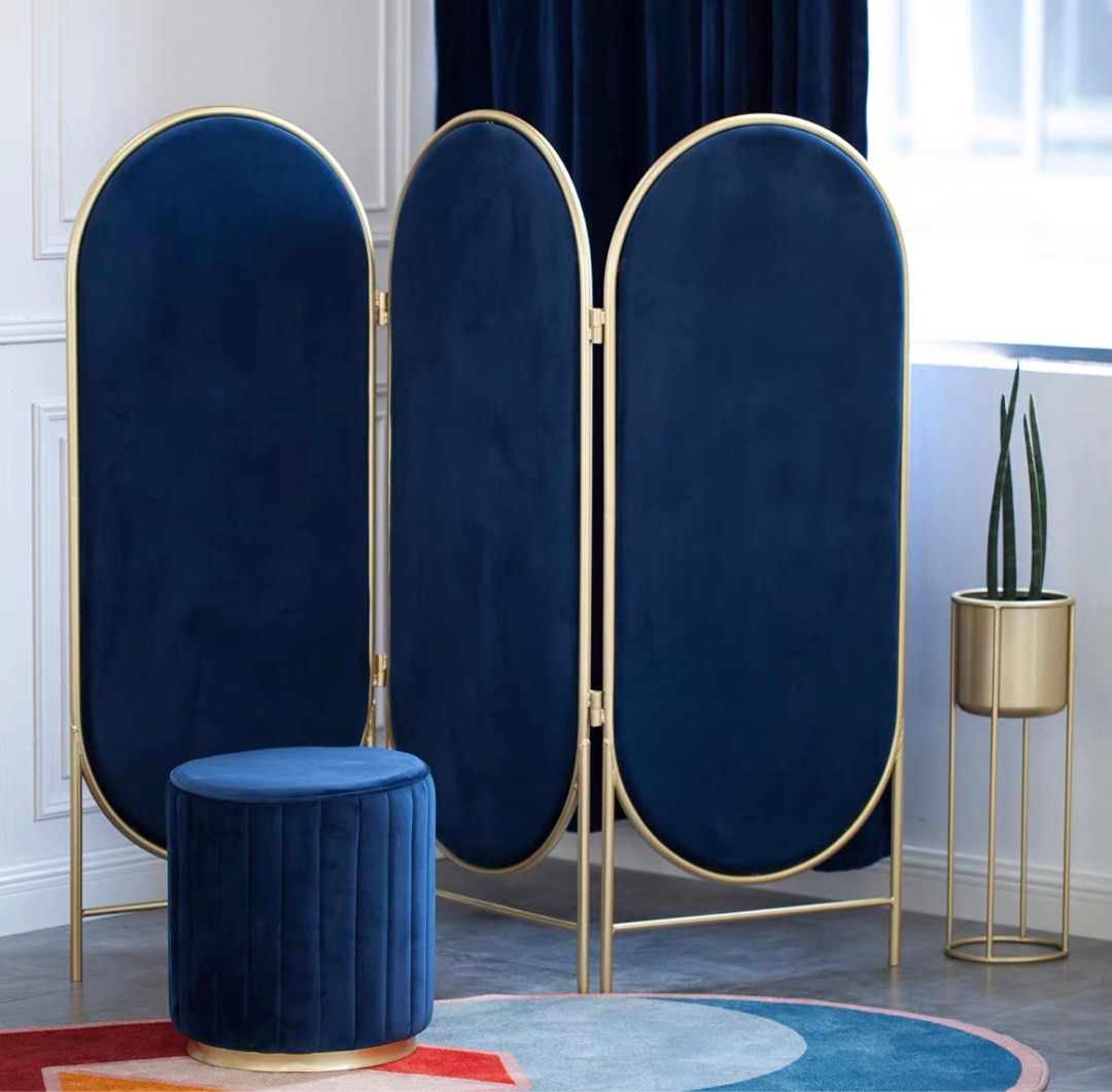 HOLTA Minimalist Velvet Folding Screen, Furniture & Home Living ...