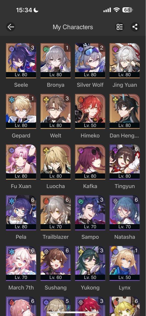 Honkai Star Rail HSR TL 70 + Genshin AR60 (Asia), Video Gaming, Video ...