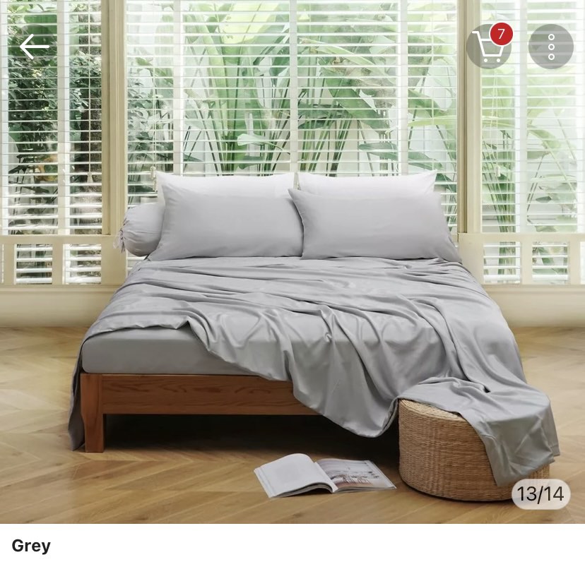 Horgen Bamboo Essentials Bedsheet Set (King Size) in Grey, Furniture ...