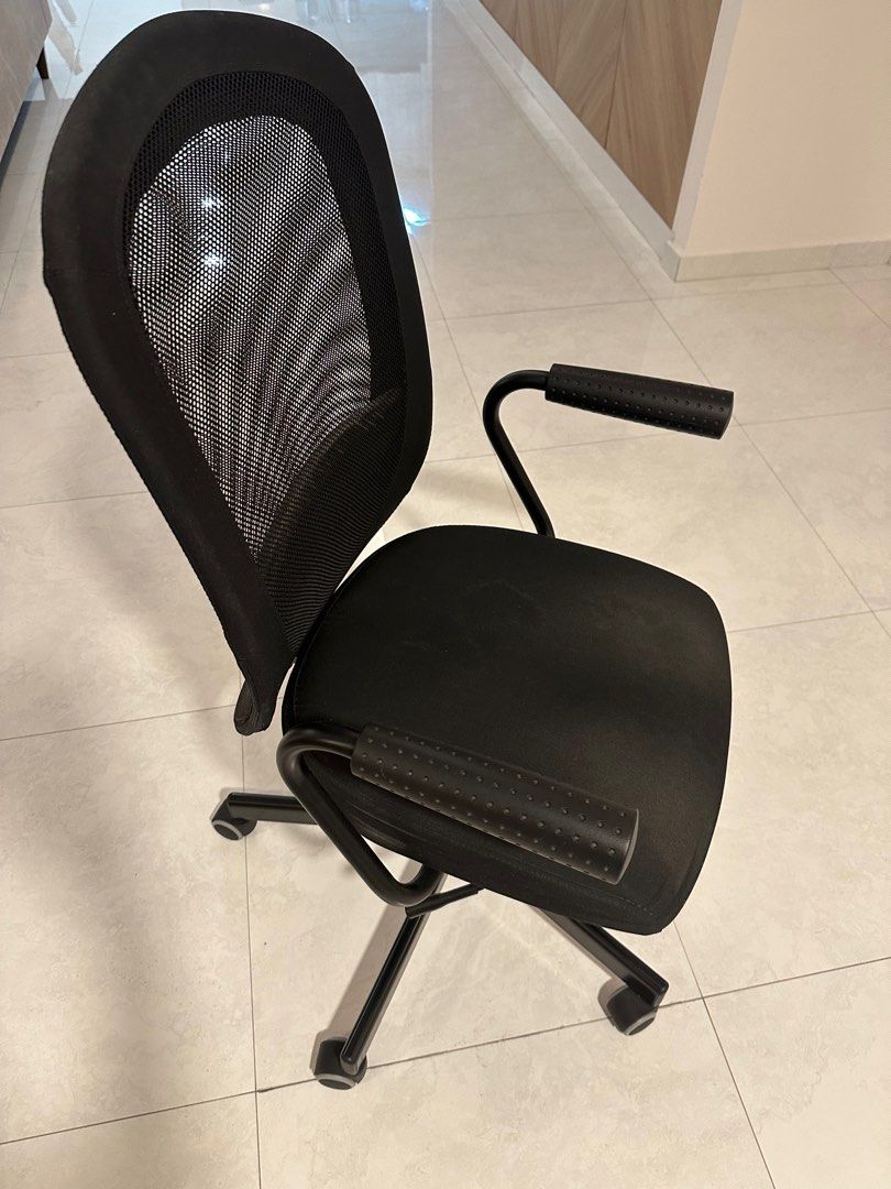 IKEA computer chair with armrest, Furniture & Home Living, Furniture ...