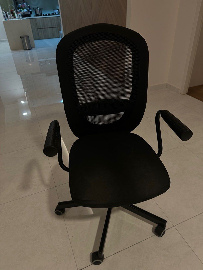 IKEA computer chair with armrest, Furniture & Home Living, Furniture ...