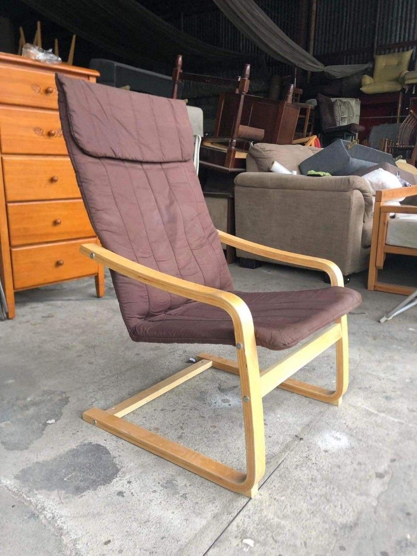 Ikea poang relaxing chair, Furniture & Home Living, Furniture, Chairs ...
