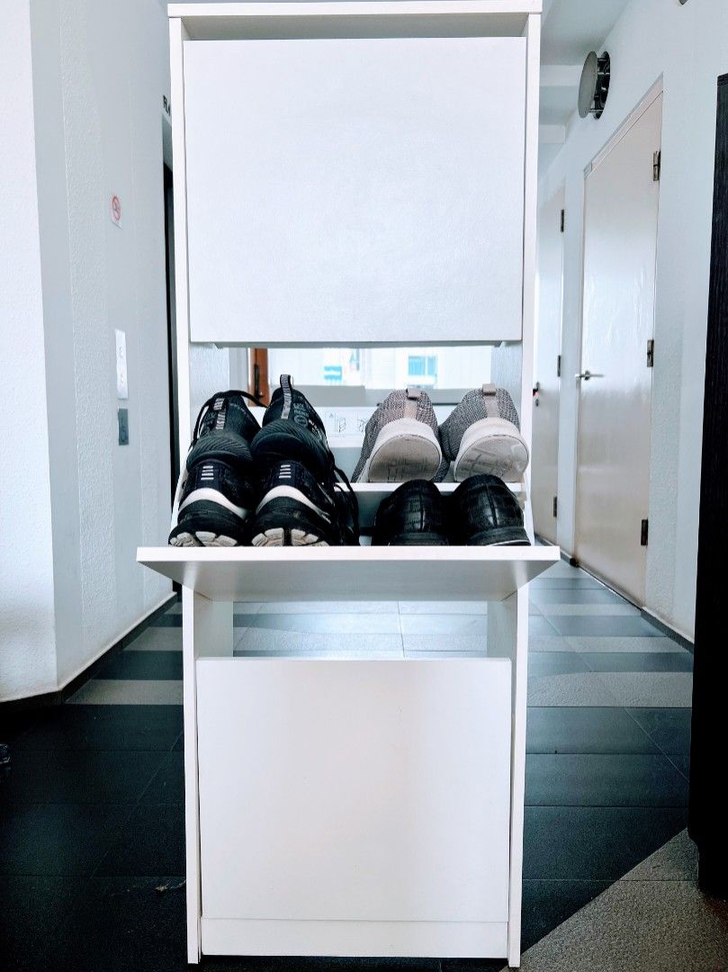 IKEA Shoe Rack Dark Brown & White- 3 Tier, Furniture & Home Living ...