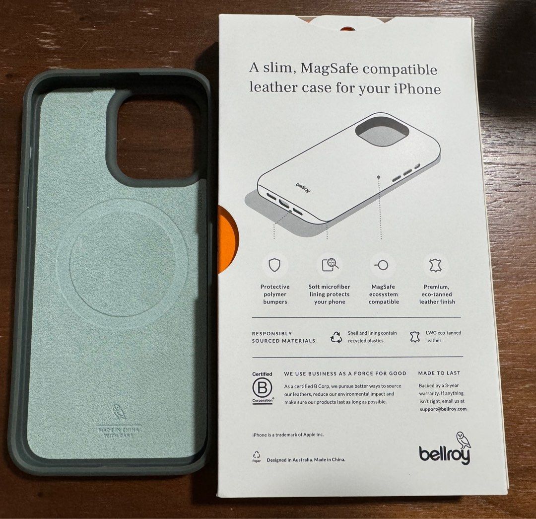 iPhone 15 Pro Max Bellroy Leather Case Everglade, Mobile Phones ...