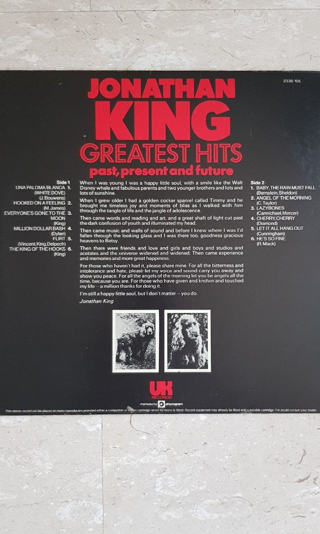 Jonathan King lp vinyl record, Hobbies & Toys, Music & Media, Vinyls on ...
