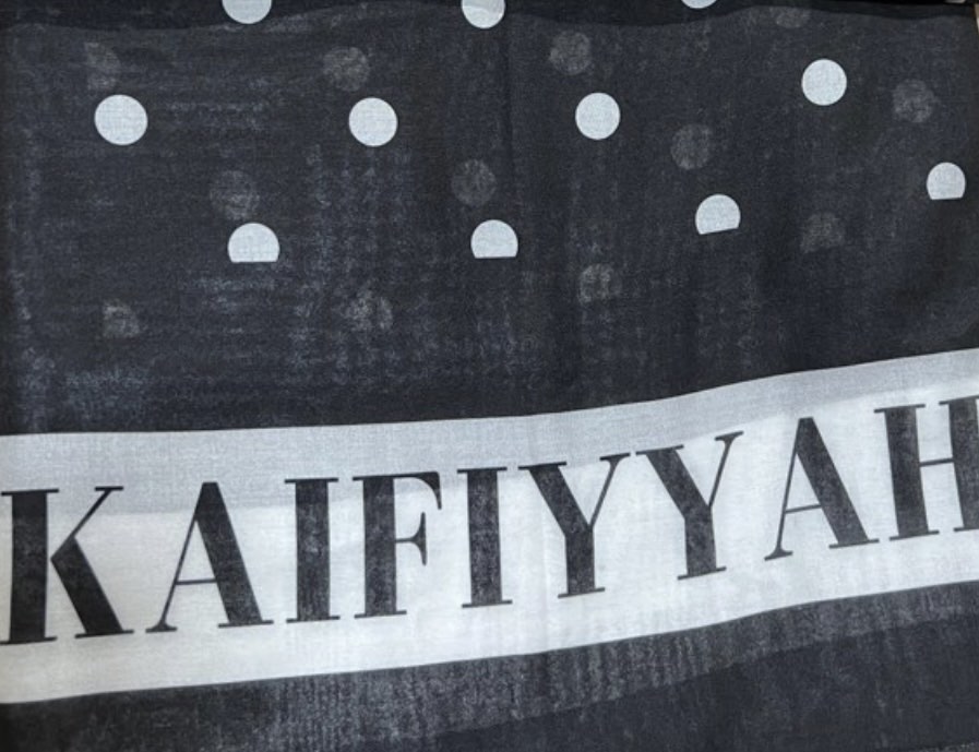 Kaifiyyah polka dot black, Women's Fashion, Muslimah Fashion, Hijabs on ...