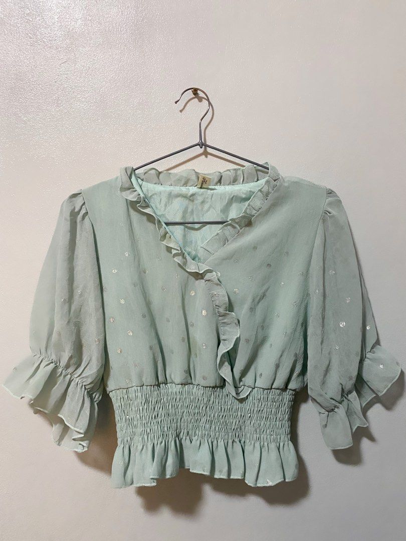 Korean Top, Women's Fashion, Tops, Blouses on Carousell