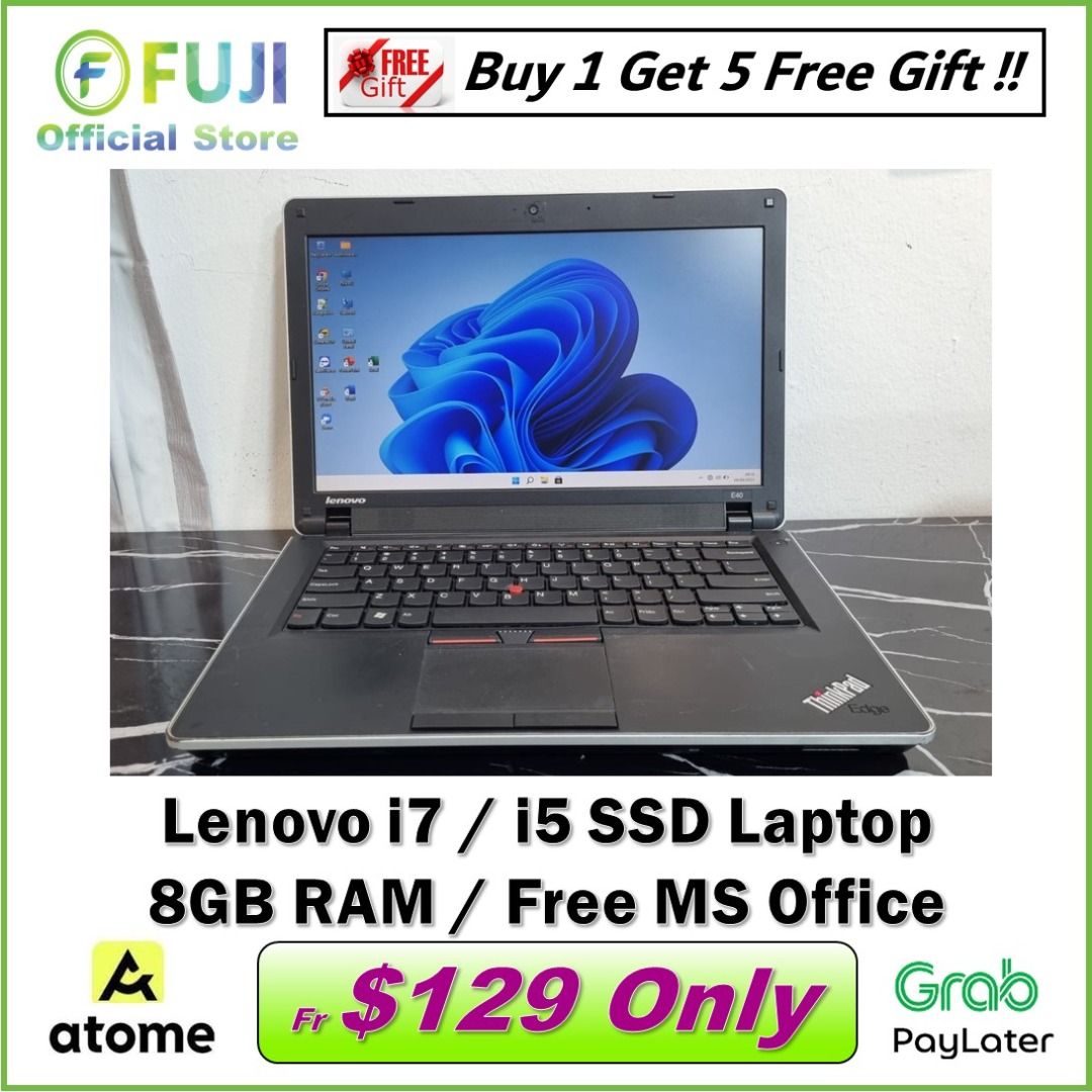 Lenovo 14 Inch i7 SSD Laptop - Large Screen - 8GB RAM +128GB SSD ...