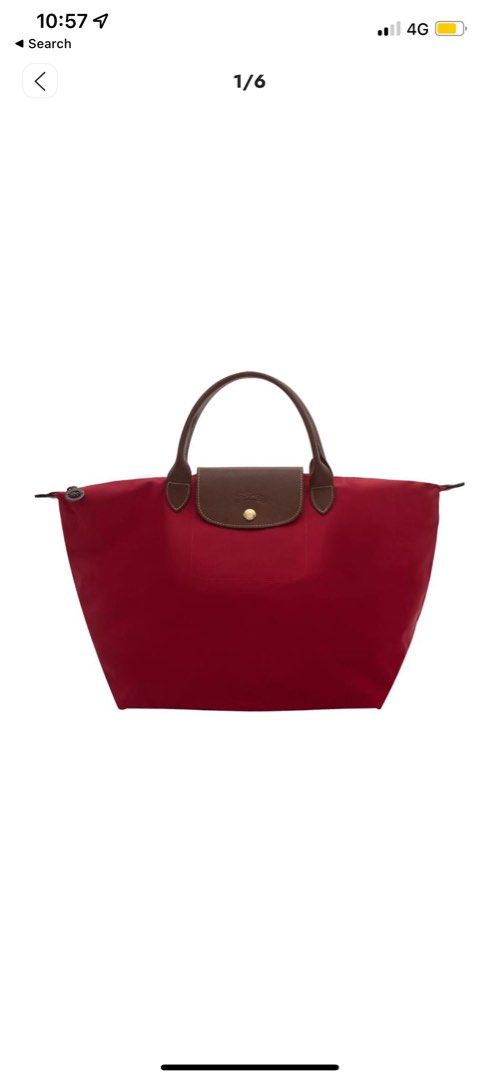 Longchamp Le Pliage Original Handbag Medium - Garance Red, Women's ...