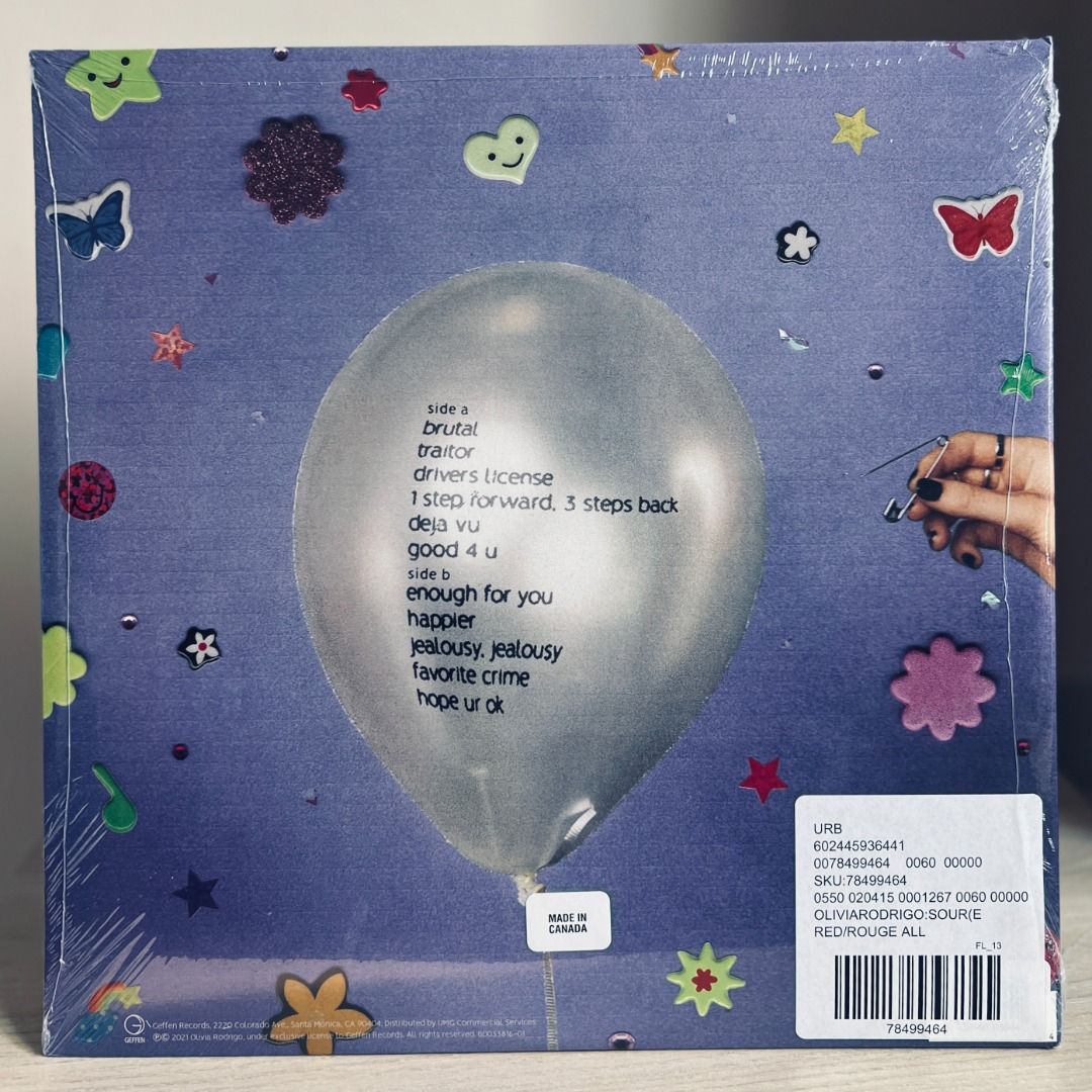 [LP, New] Olivia Rodrigo - Sour (Fruit Punch Colored Vinyl), Hobbies ...