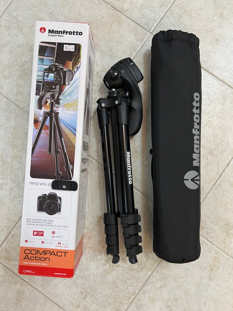 Manfrotto Compact action tripod, Photography, Photography Accessories ...