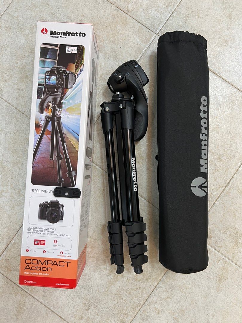 Manfrotto Compact action tripod, Photography, Photography Accessories ...