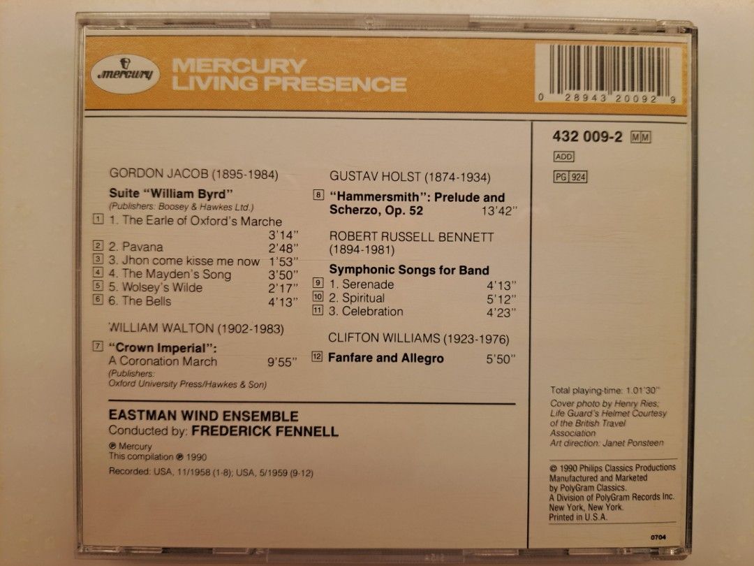 Mercury Living Presence - British and American Band Classics (CD ...