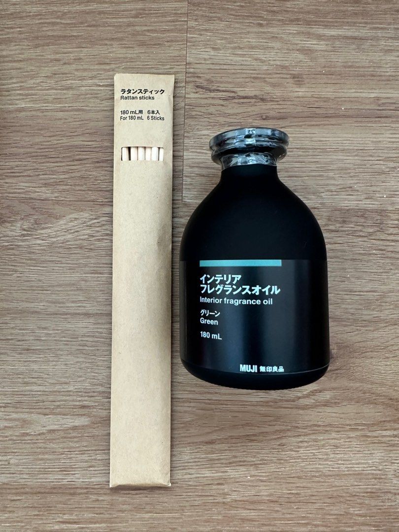 Muji Incense Green Fragrance Oil & Rattan Sticks (180ml), Furniture ...
