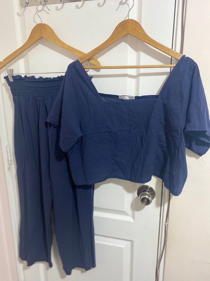 Navy Blue Coords Pants, Women's Fashion, Dresses & Sets, Sets or ...