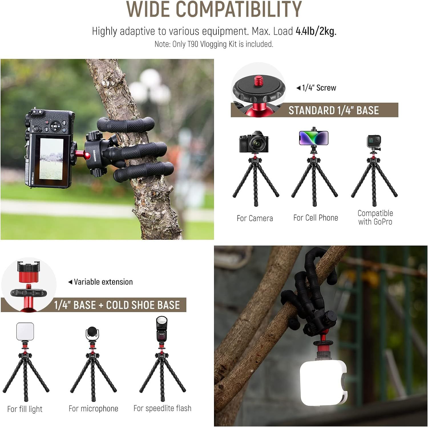 NEEWER Phone Vlogging Kit with CM14 Pro Mic, PL81 Light,T90 Flexible ...