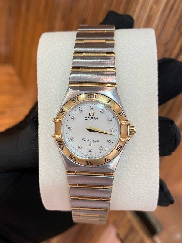 OMEGA LADY CONSTELLATION FACTORY DIAMOND MOTHER-OF-PEARL DIAL 25.5MM ...