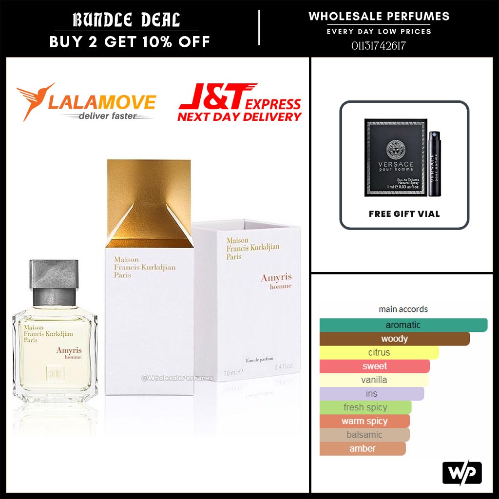 [ORIGINAL] MFK AMYRIS HOMME (GOLDWHITE BOX) 70ML FOR MEN, Beauty ...