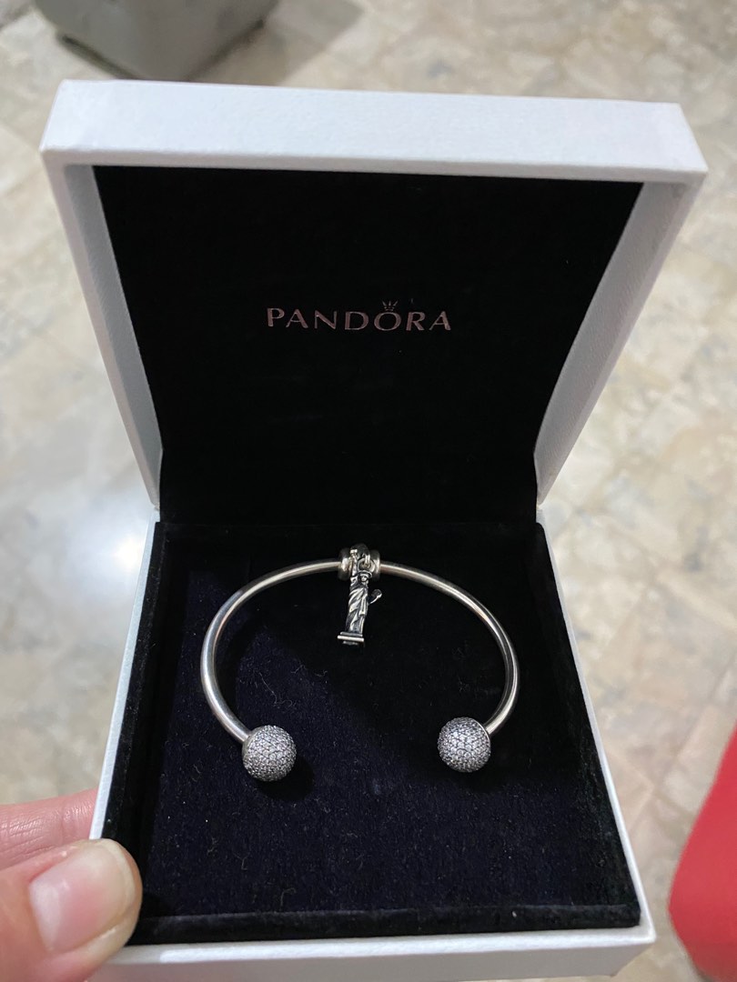 Pandora Moments Pavé Open Bangle, Women's Fashion, Watches ...
