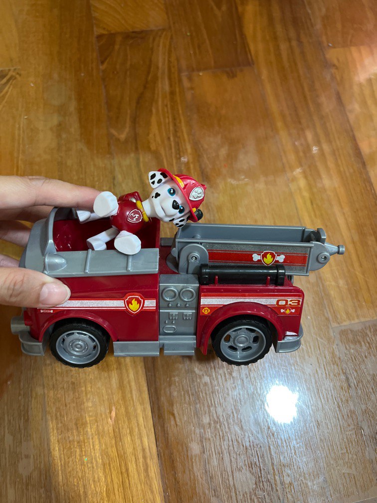 Paw patrol Marshall fire engine with Marshall figurine, Hobbies & Toys ...