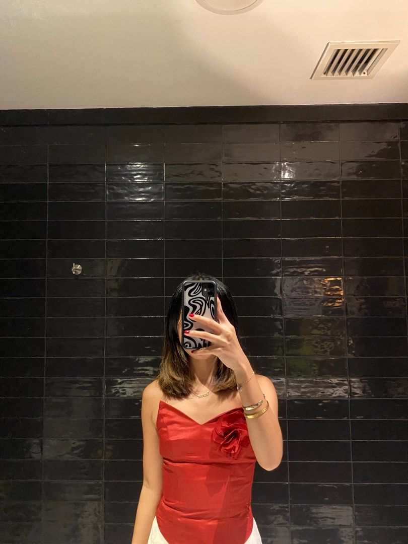 REPRICED Persona Club MNL Zola Top in Red, Women's Fashion, Tops ...