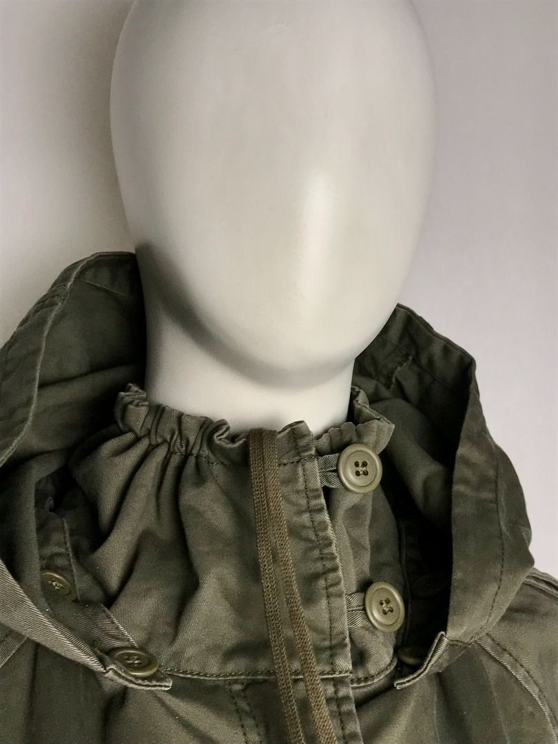 Pilgrim Forest Sage Drawstring Neck Light Denim Twill Trenchcoat With ...