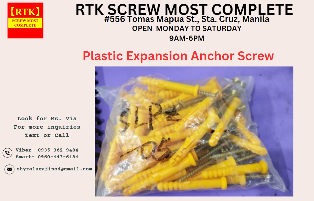 PLASTIC EXPANSION ANCHOR SCREW, Commercial & Industrial, Construction ...