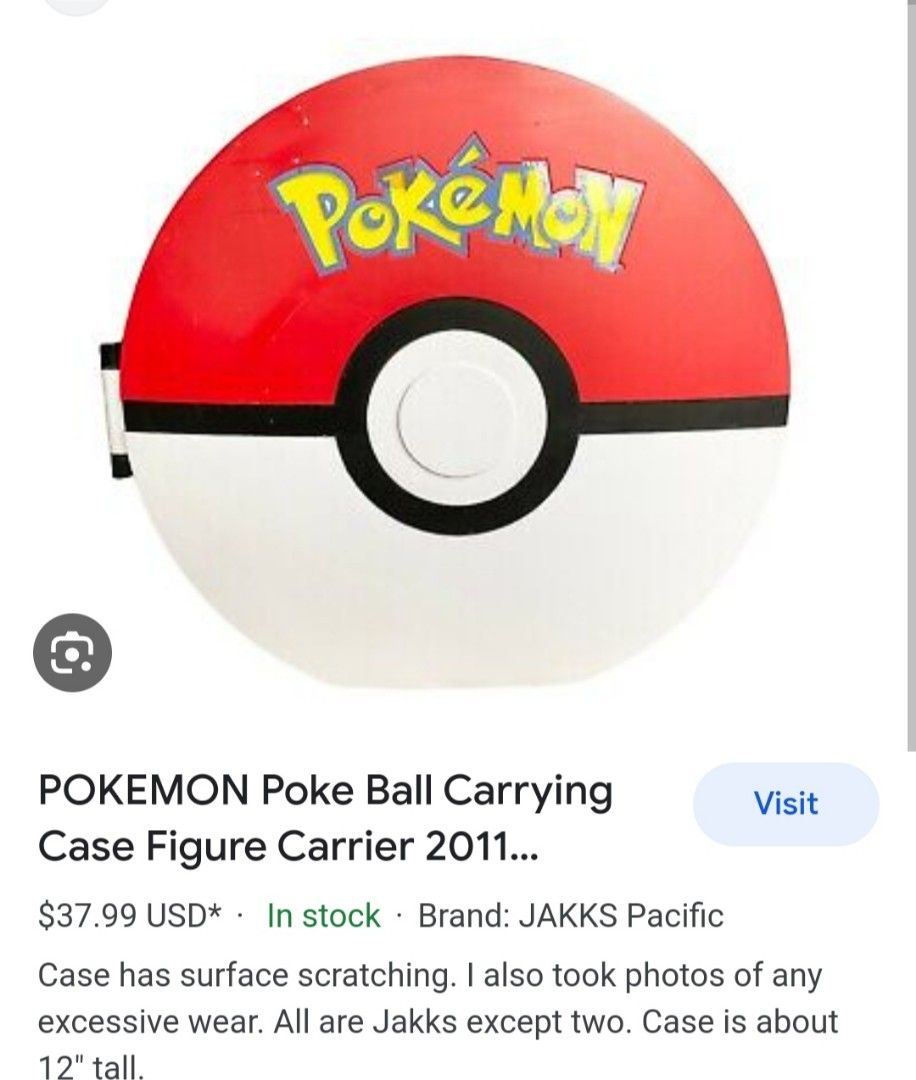 Pokemon Poke Ball Hard Carrying Case Storage Figure Carrier 2011 ...