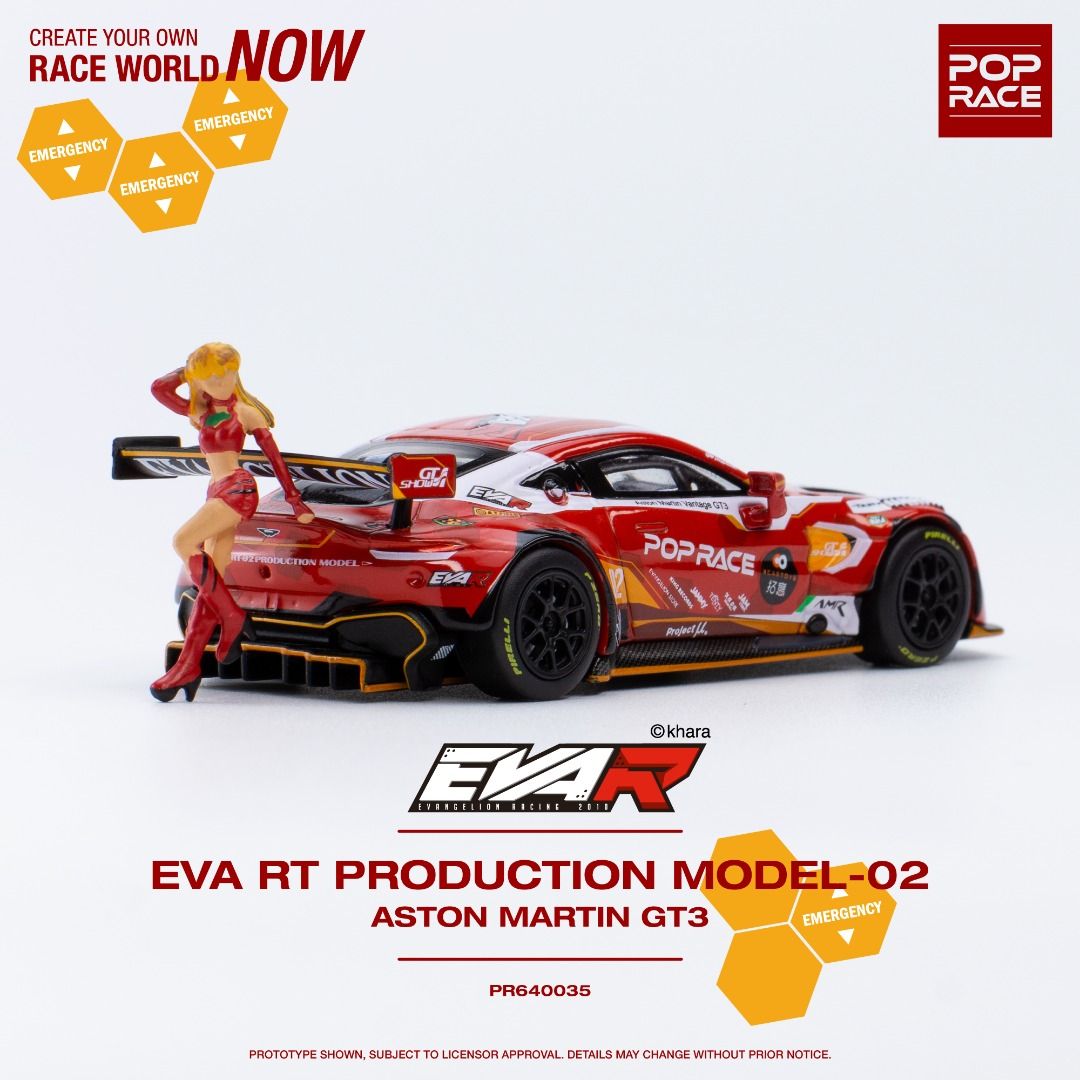 POPRACE 1/64 EVA RT PRODUCTION MODEL-02 ASTON MARTIN GT3 WITH FIGURE # ...