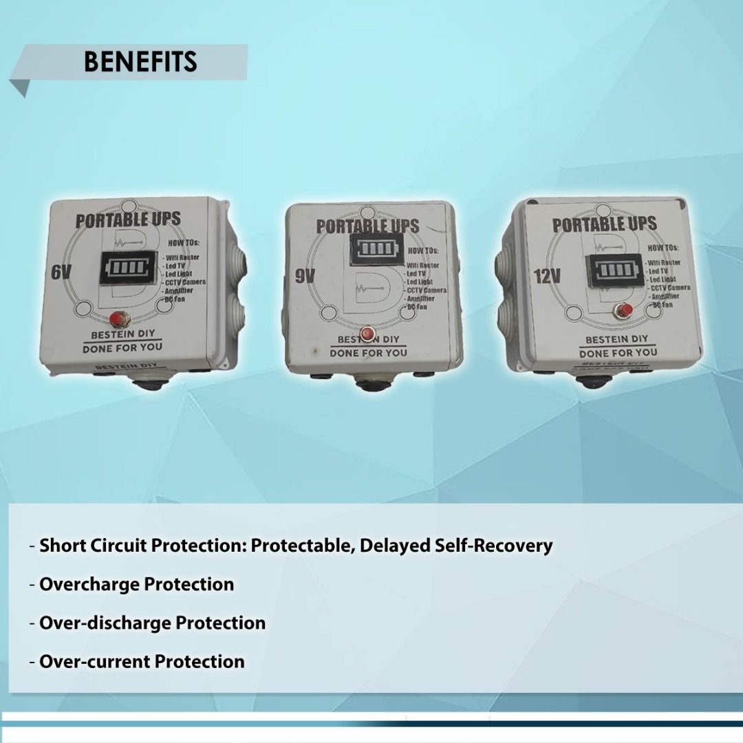 PORTABLE UPS BATTERY PACK 3S 2P, BEST FOR WIFI ROUTER, MODEM, LED LIGHT ...