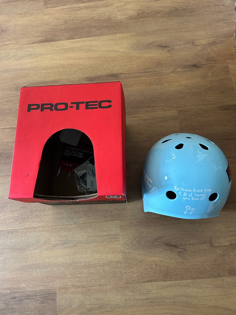 Pro-Tec full cut helmet sky brown, Sports Equipment, Sports & Games ...
