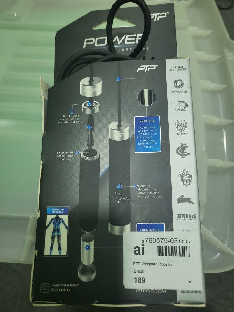 PTP power 3m weighted jump rope, Sports Equipment, Exercise & Fitness ...