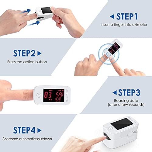 Pulse Oximeter [2022 Model] Oxygen Monitor Finger Heart Rate Monitor ...