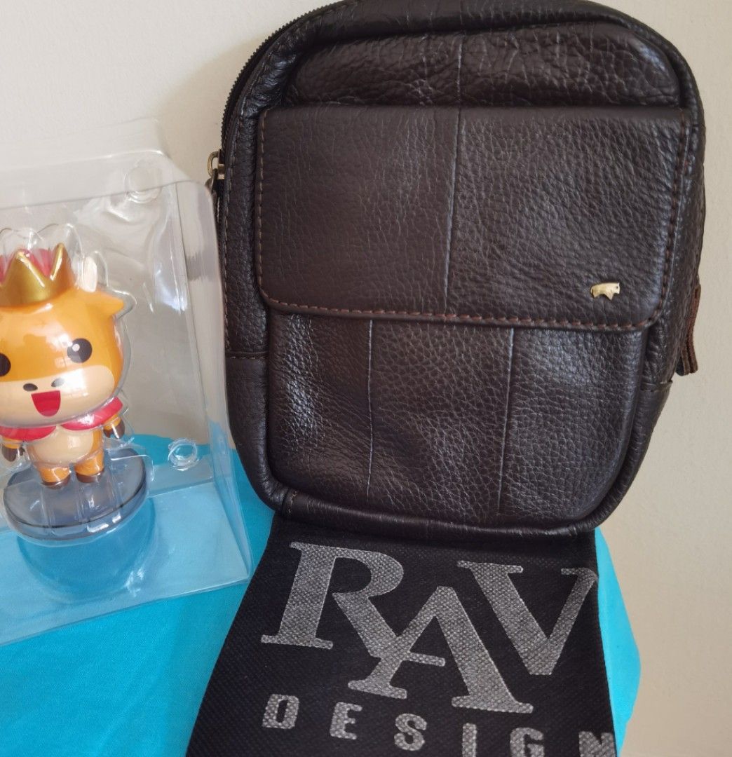 Rav Design Leather sling bag, Men's Fashion, Bags, Sling Bags on Carousell