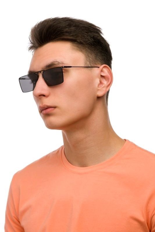 Rectangular Metal Frame Besi Gold Black Lens Anti Uv Kacamata Hitam ...