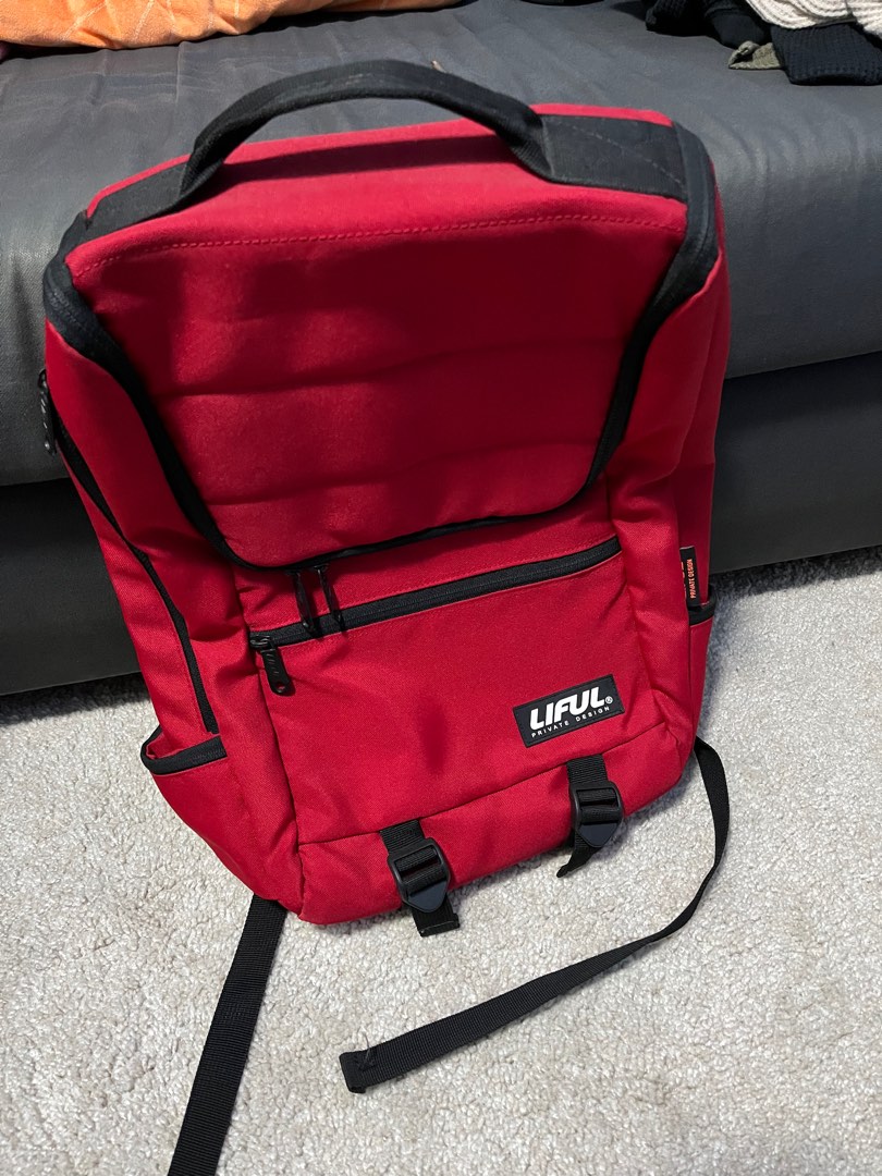 Red bag pack, Men's Fashion, Bags, Backpacks on Carousell