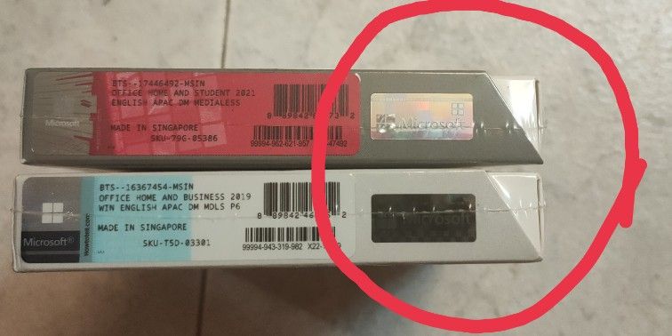 Retail Box Genuine Microsoft Office Home and Business PC/Mac 2021 or 2019 with Microsoft COA ...